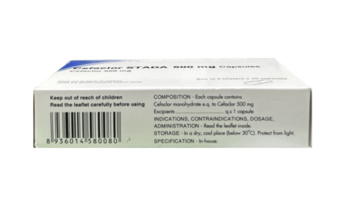 Thuốc Cefaclor Stada 500mg (Hộp 2 vỉ x 10 viên)